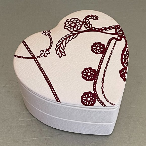 Pandora | Jewelry | Pandora Pink Leather Two Tier Heart Jewelry Storage ...